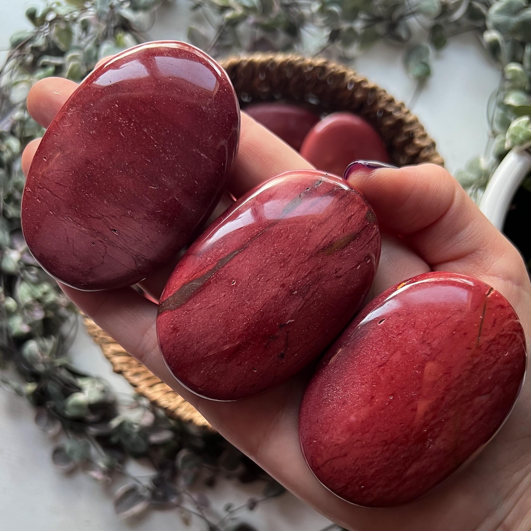 Red Mookaite Jasper Palm Stone: Root Chakra Meditation Crystal - Etsy