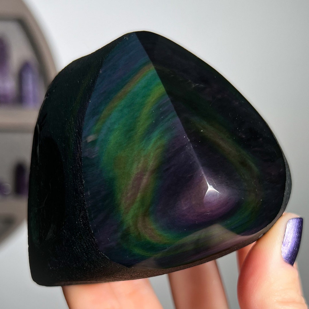 Rainbow Obsidian Stones, Part Raw, Choose Your Crystal, Blue Purple ...