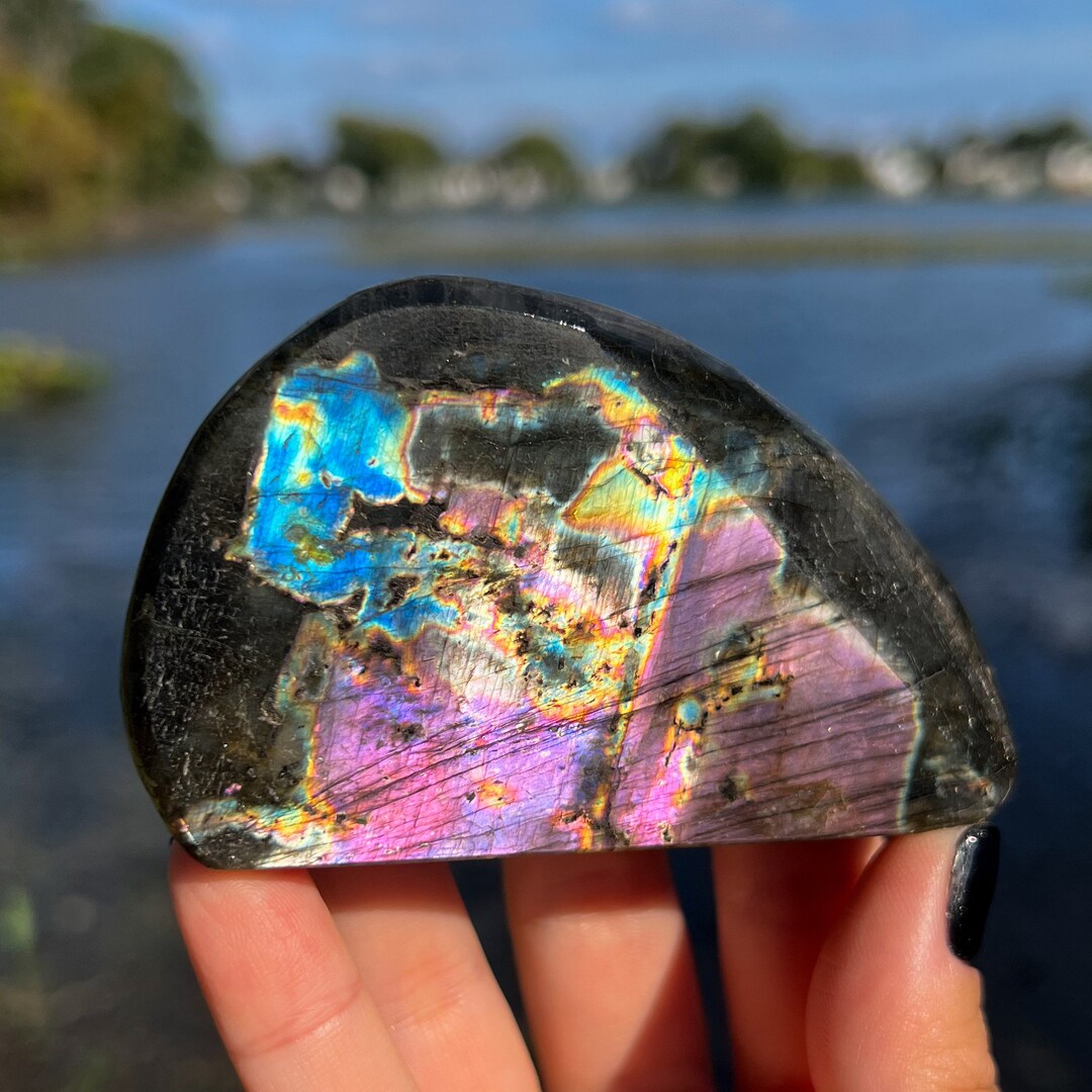 Spectrolite Freeform, Standing Flashy Purple Labradorite Crystal, Third ...