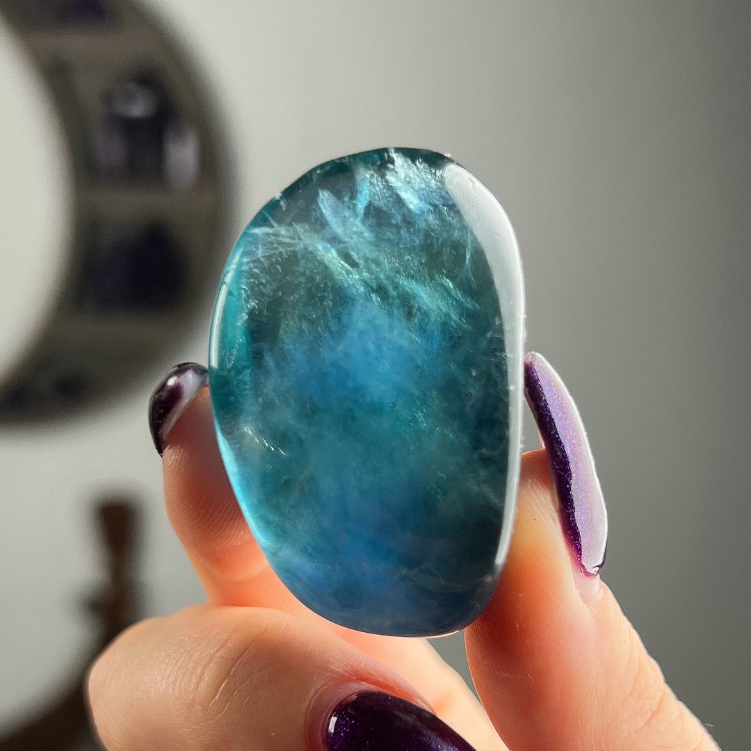 Chunky Blue Green Fluorite Tumbles, Pocket Crystal, Third Eye Stone - Etsy