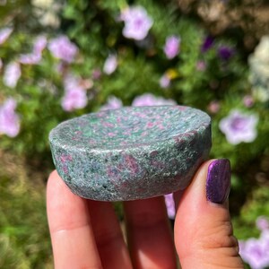 Ruby Fuchsite Dish, UV Reactive Crystal Bowl for Altar, Pink Green ...
