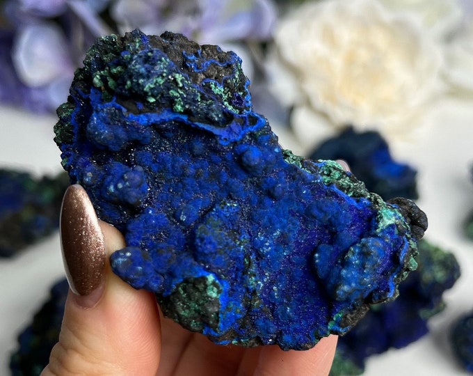 362g Azurite Crystal Cluster , Natural Azurite Specimen , Home ...