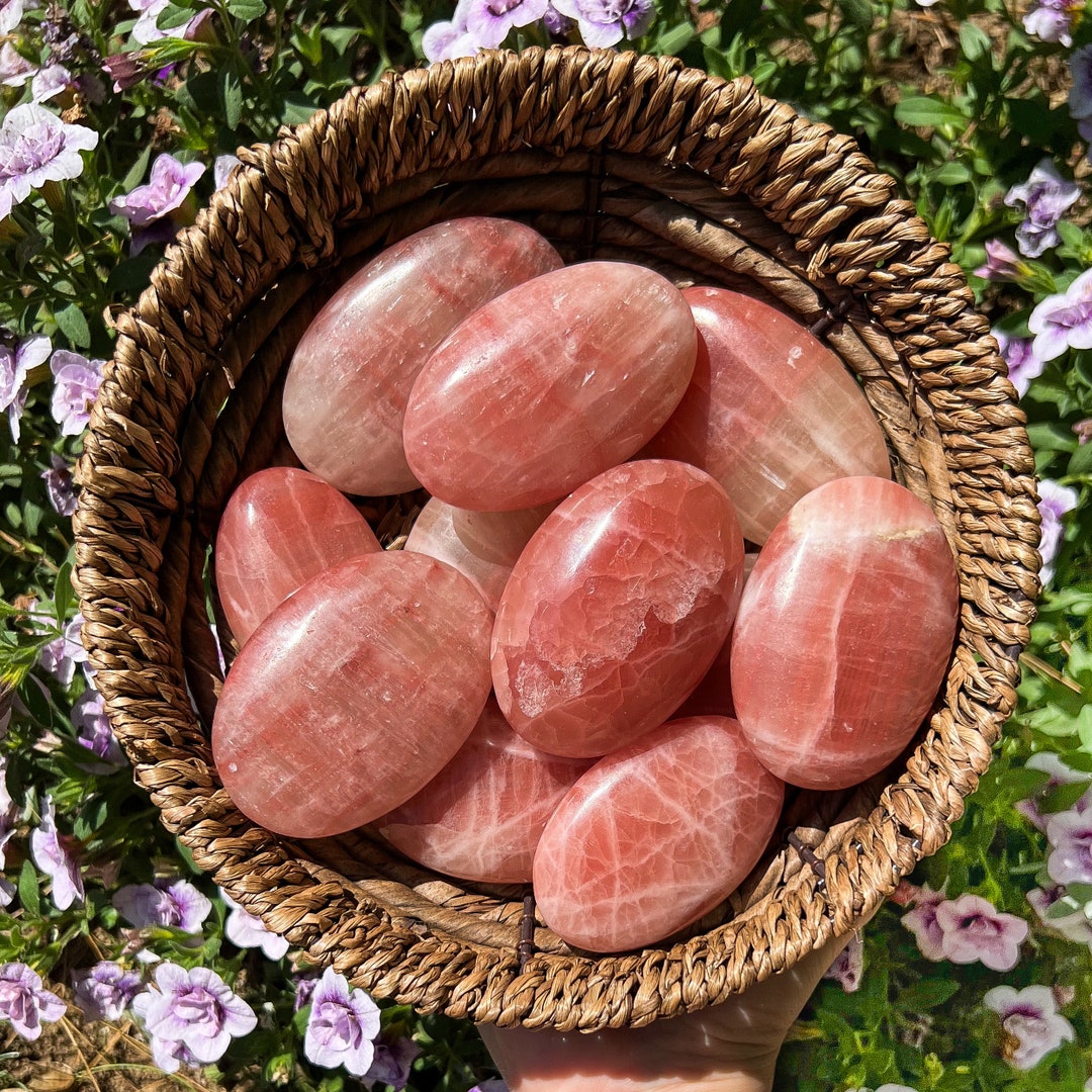 Rose Pink Calcite Palm Stone: Heart Chakra Crystal (2.3-2.6") - Etsy