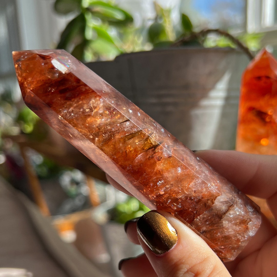 Red Fire Quartz Tower, Red Hematoid Crystal Point, Choose Your Stone ...