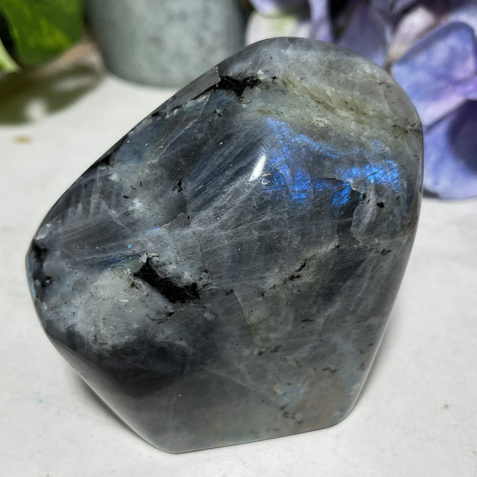 Purple Rainbow Labradorite Freeform, Third Eye Stone - Etsy