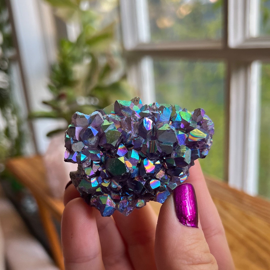 Rare Quality Rainbow Aura Amethyst Cluster, Rare Custom Coated Aura ...