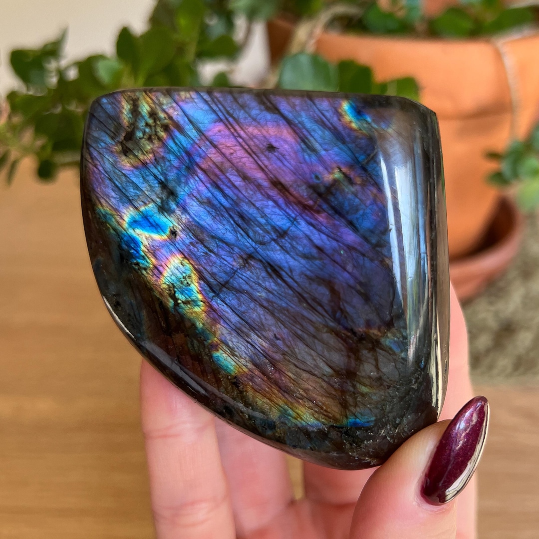 Purple Rainbow Labradorite Freeform, Third Eye Stone - Etsy