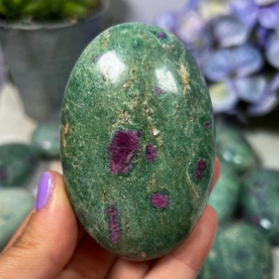 You Choose XL Ruby Fuchsite Palm Stone, Crystal Chakra Healing Stones, Love Stone, Spiritual ...