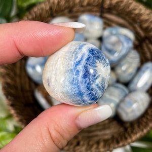 Chunky Blue Scheelite Tumbles, Pocket Crystals, Crystals for Grids ...