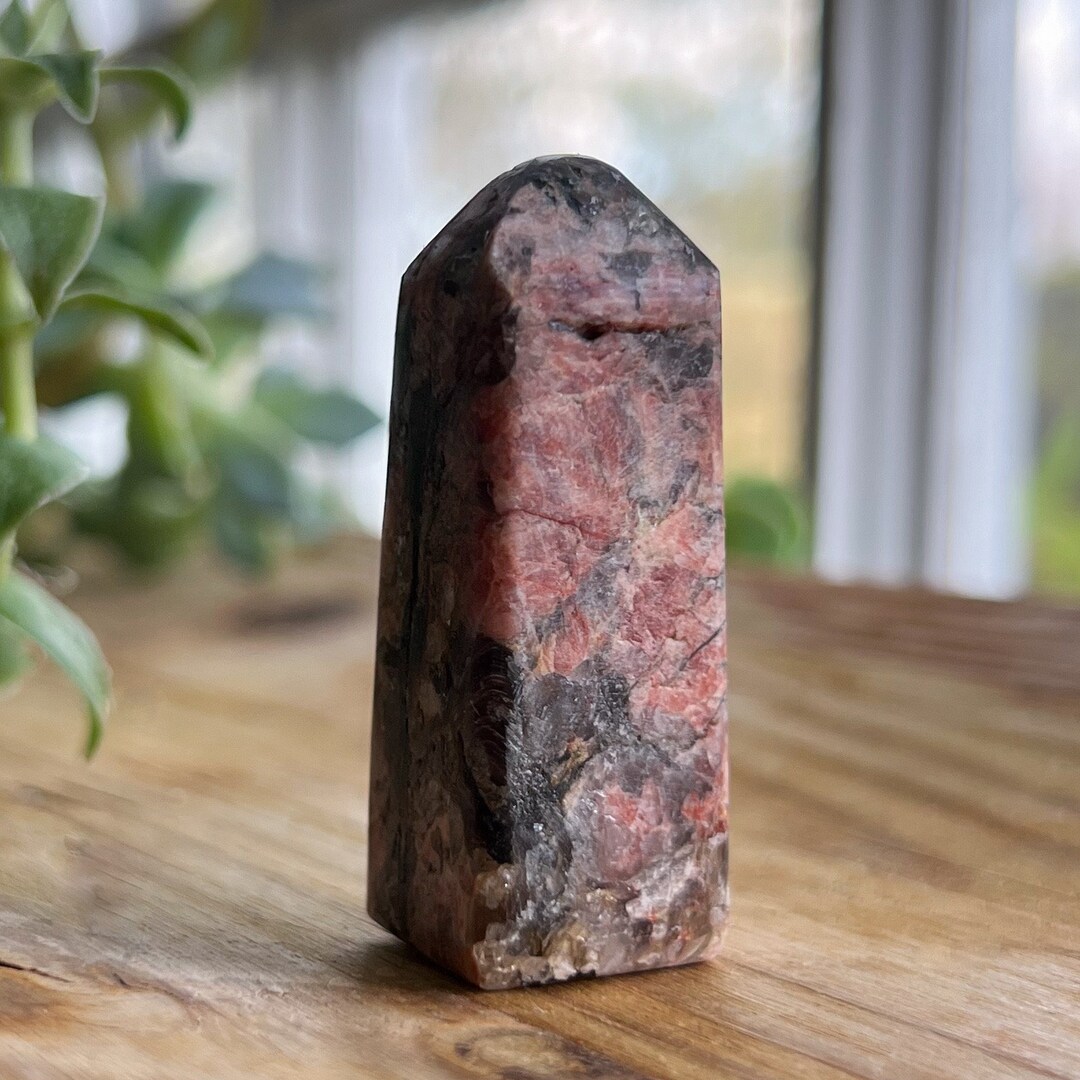 Red Dragon Euphoralite Crystal Tower: Black Tourmaline, Quartz, Mica - Etsy