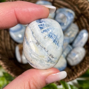 Chunky Blue Scheelite Tumbles, Pocket Crystals, Crystals for Grids ...