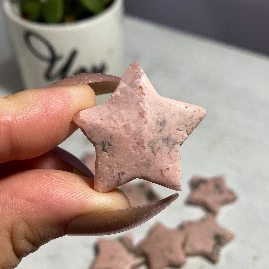 Pink Astorite Stars, Rhodonite and Rhodochrosite Mix, Rare Stones - Etsy