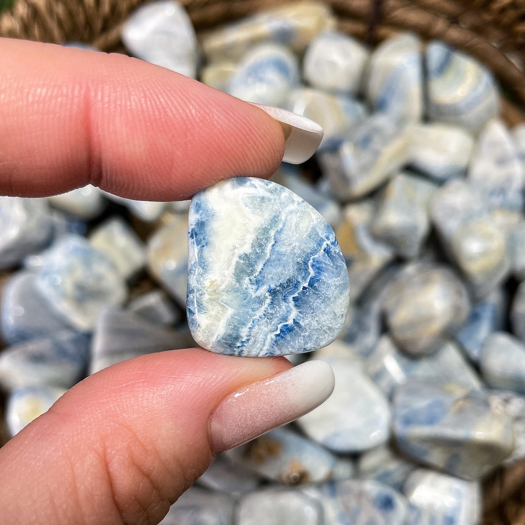 Blue Scheelite Tumble, Scheelite Pocket Crystal, Rare Meditation Stone ...