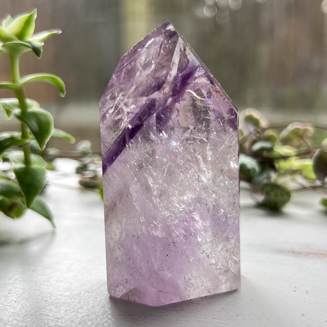 Gemmy Phantom Amethyst Tower From Brazil, High Grade Rainbow Amethyst ...