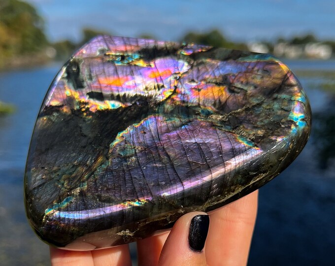 Spectrolite Freeform, Standing Flashy Silver Purple Labradorite Crystal ...