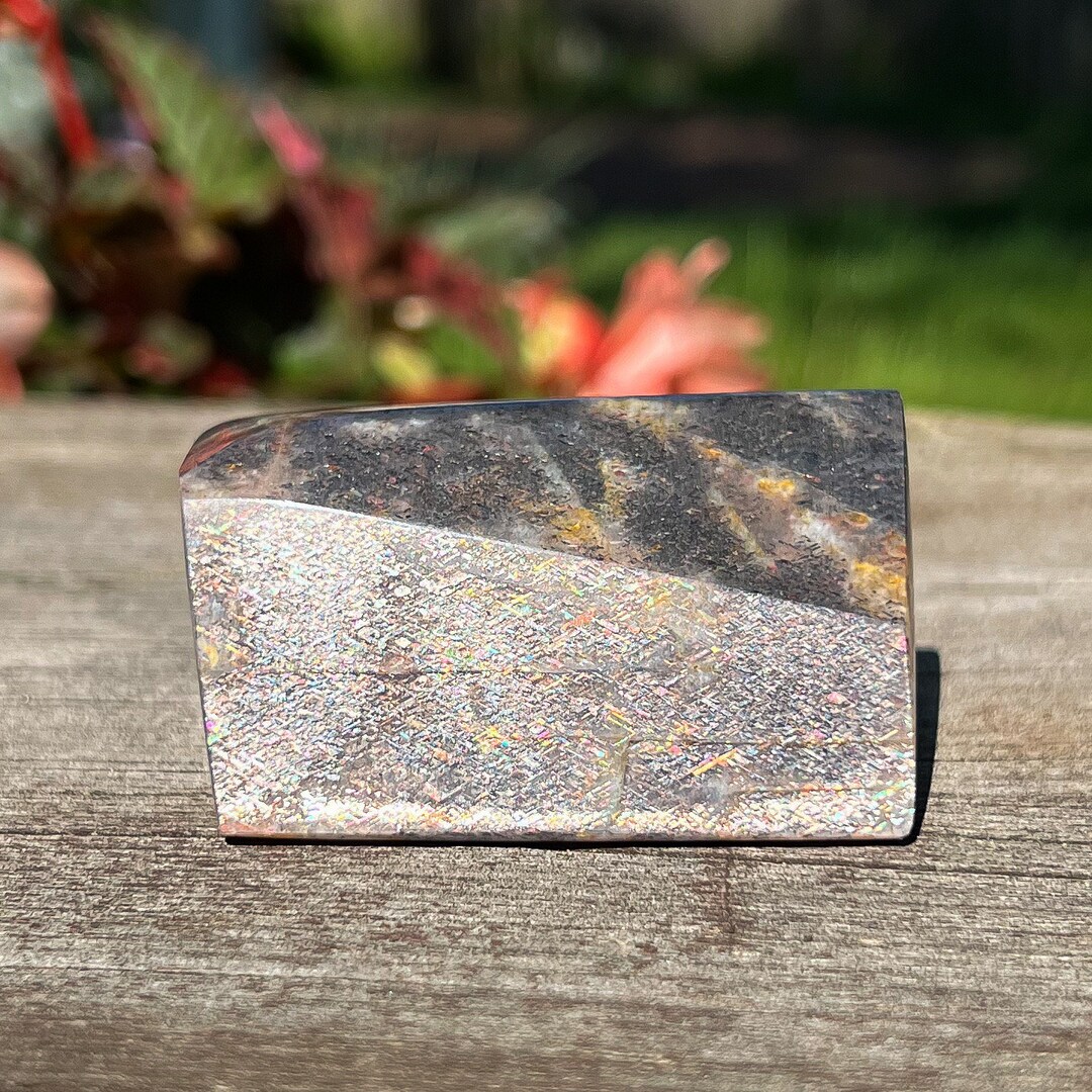 Lattice Confetti Sunstone Freeform, Silver Moonstone Crystal, Gold ...