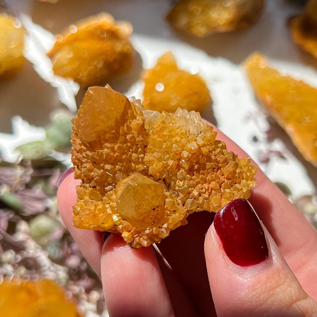 Sunshine Spirit Quartz, Orange Crystal Clusters From Africa, Cactus ...