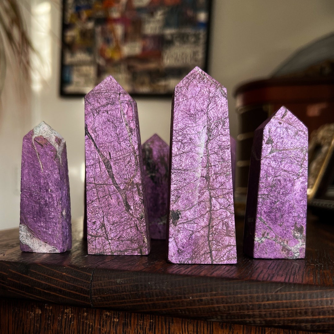 Purple Purpurite Obelisk, Flashy Crystal Tower, Spiritual Awakening ...