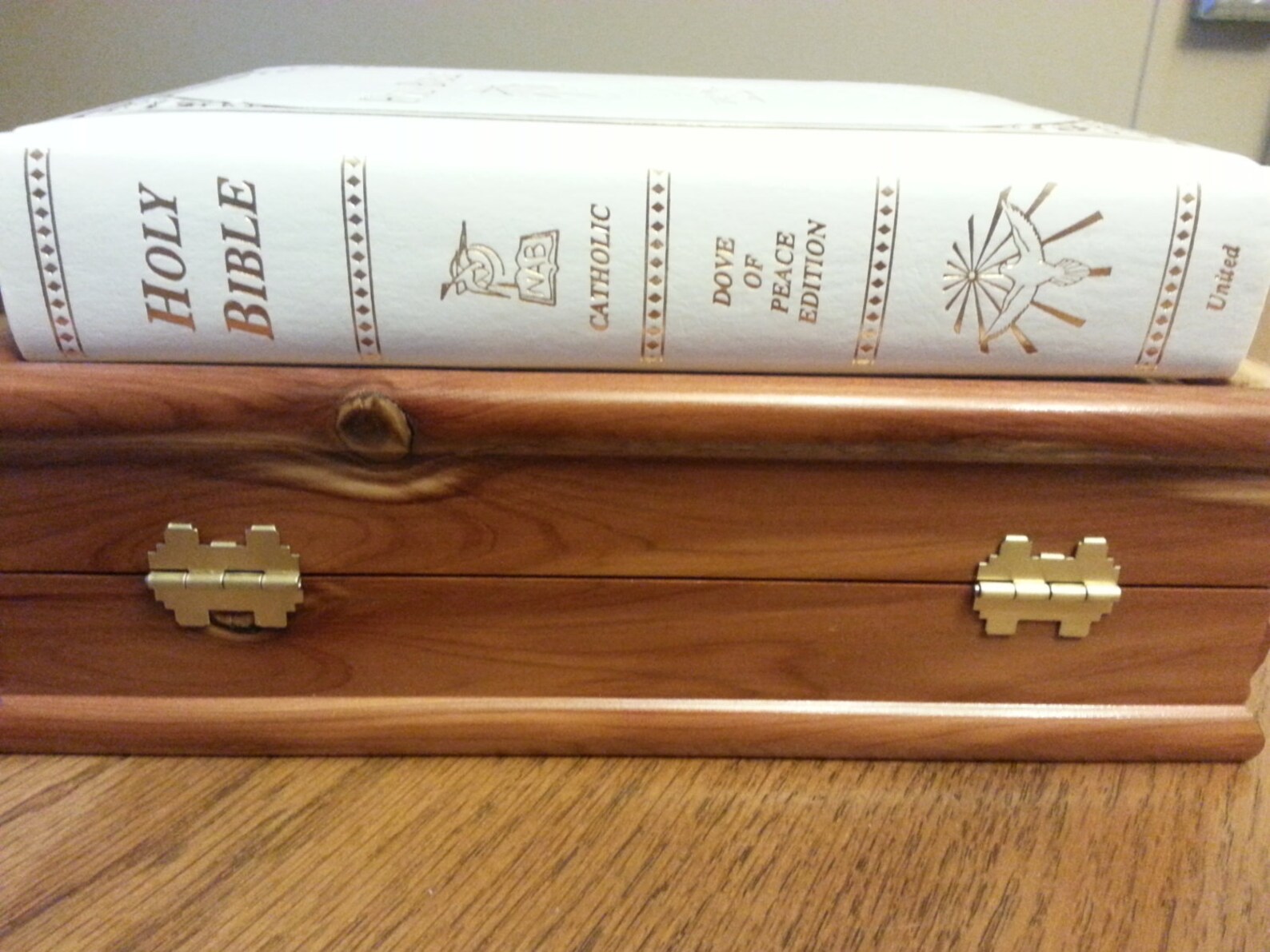 Gorgeous Cedar Bible Box With Holy Bible Dove of Peace | Etsy