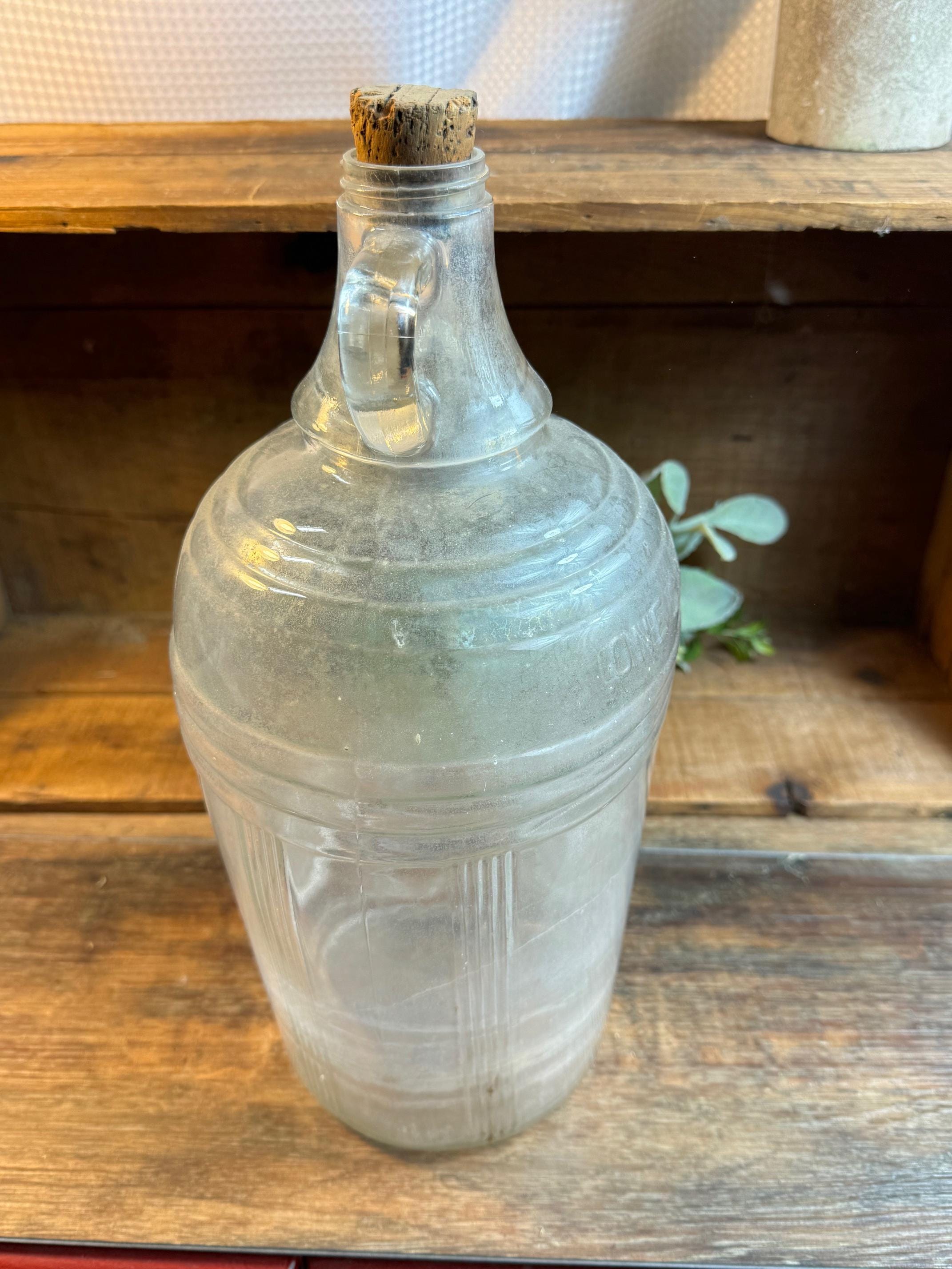 Art Deco One Gallon Glass Jug Vintage Double Finger Loop Pour Spout ...