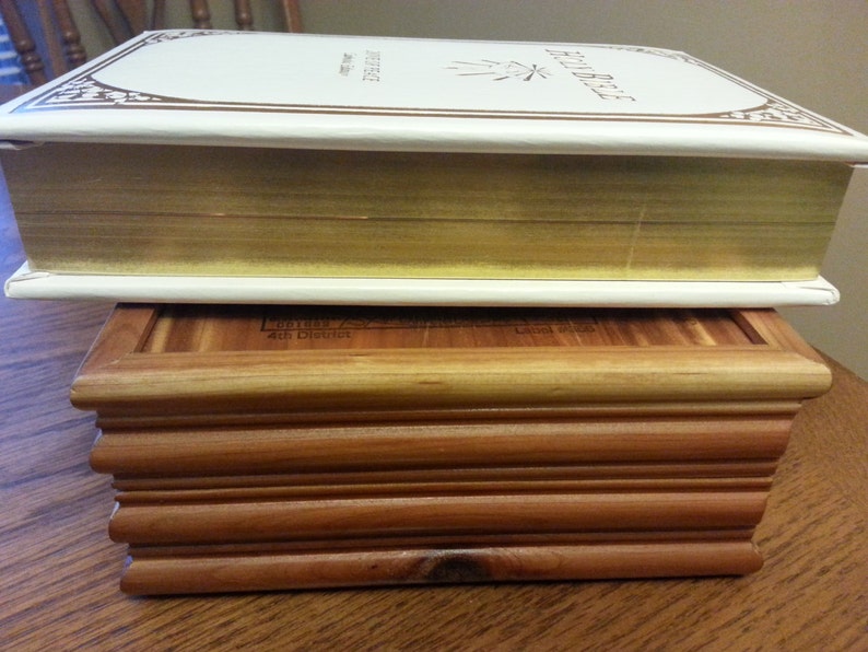 Gorgeous Cedar Bible Box With Holy Bible Dove of Peace, Catholic ...