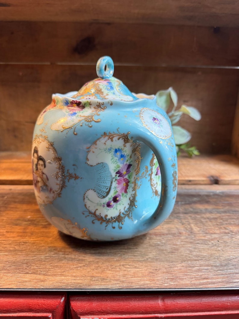 Vintage Ceramic Biscotti/bisquit Jar With Lid and Handles - Etsy