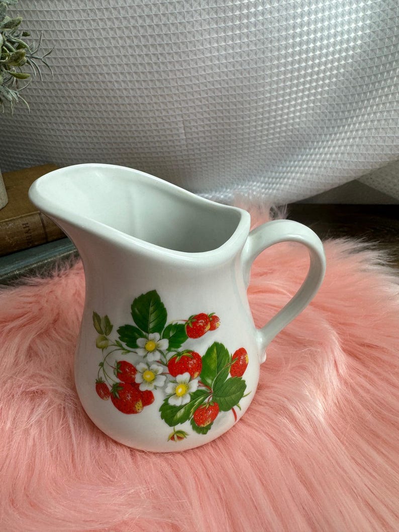 Cordon Blue BIA Vintage Porcelain Creamer Pitcher Strawberry Design ...