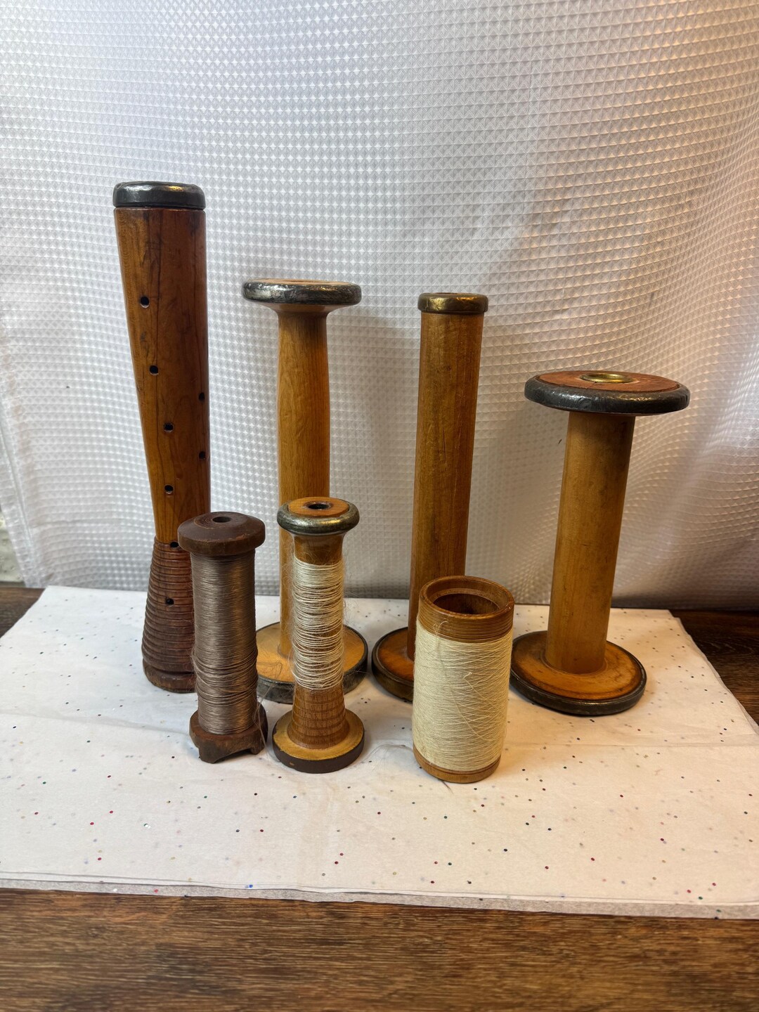 Vintage 1920s Wooden Industrial Thread Spools, Set of 7 - Etsy UK