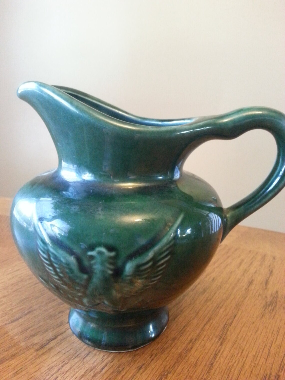 Vintage Hull USA Pottery F-91 Green Pitcher/ Planter With Eagle - Etsy