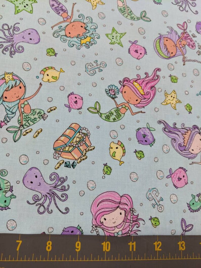 Metallic Mermaids With Treasure Chest Starfish Seahorse Octopus and ...