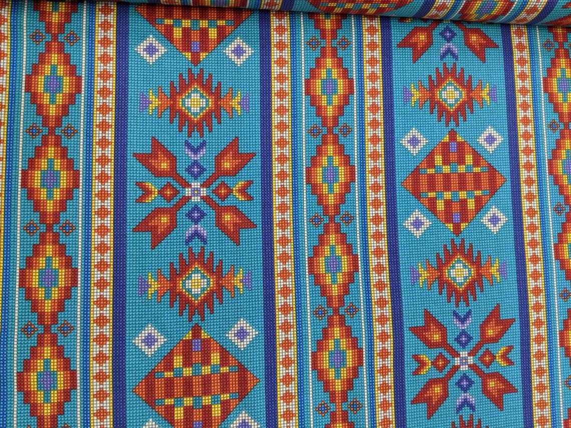 Tucson Turquoise Native American Beadwork Stripe Beautiful - Etsy