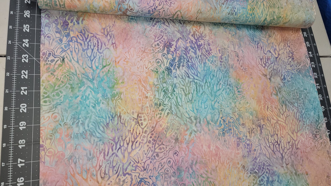 Seashore Blossom - Sea Coral Batik From Robert Kaufman- High Quality ...