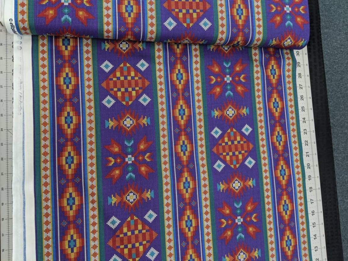 Tucson Purple Native American Beadwork Stripe Beautiful High - Etsy