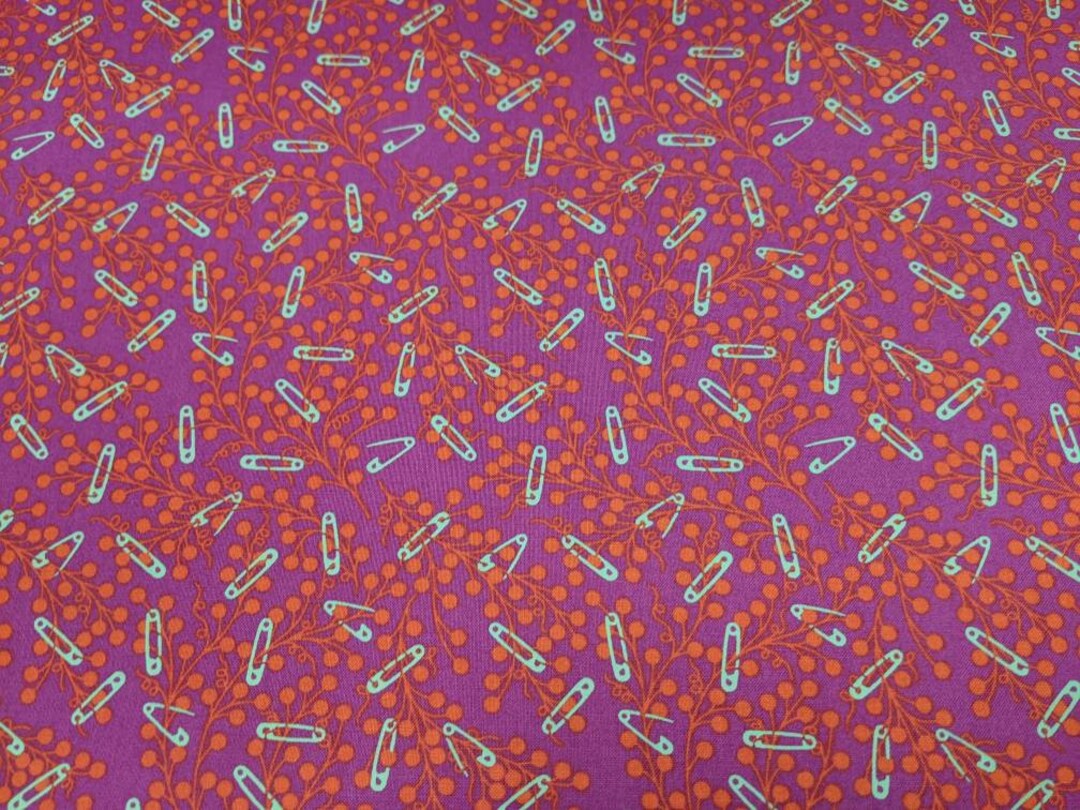 Tula Pink Pins and Needles Night Purple Green Pink Night High Quality ...