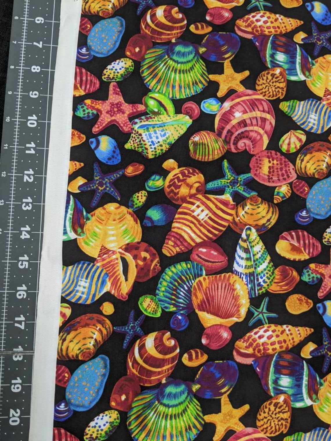 Colorful Rainbow Shells Ocean Sea High Quality Quilt Cotton | Etsy