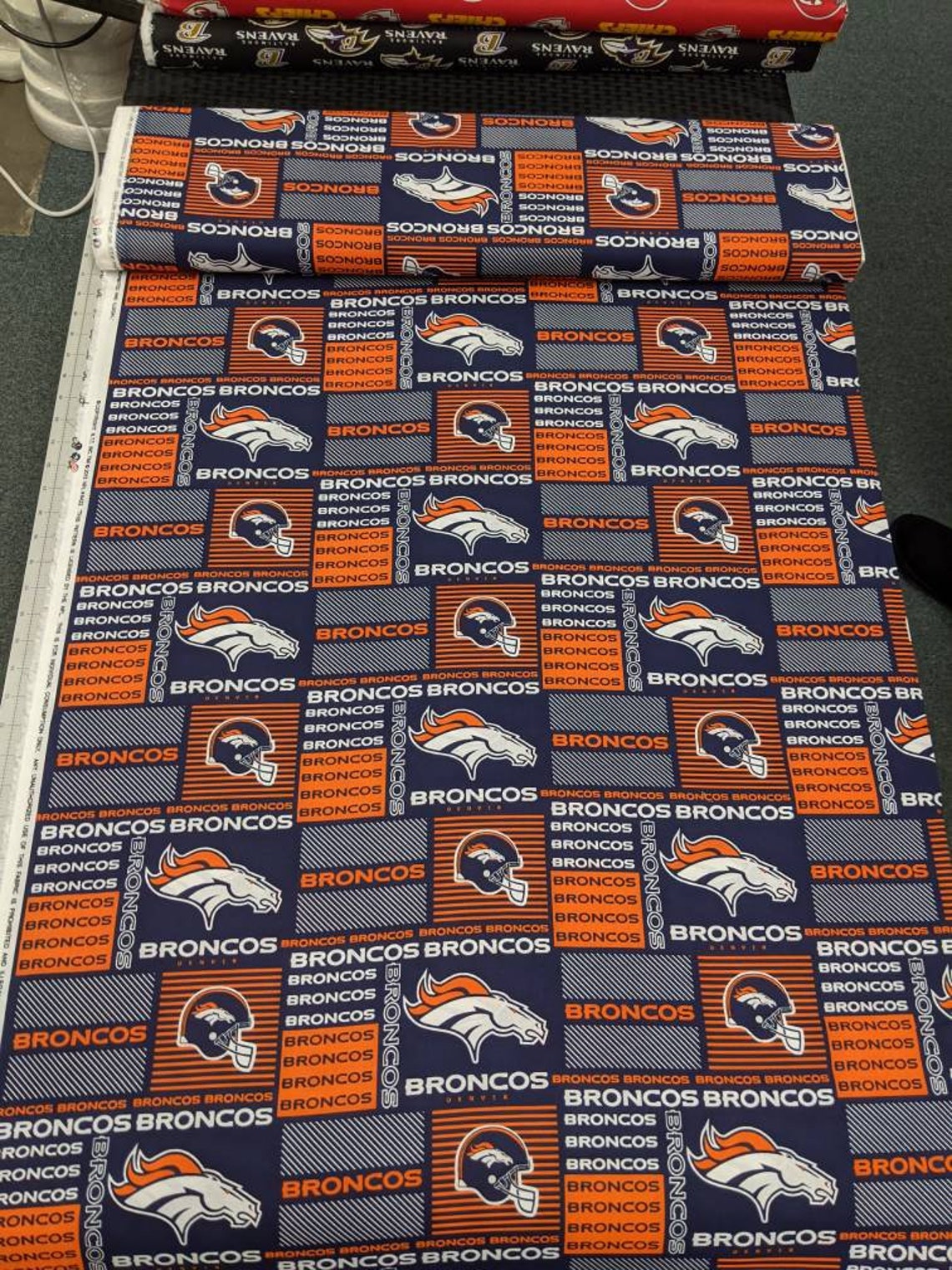 Denver Broncos Squares - NFL Extra Wide (58") High Quality Quilting ...