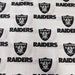 Las Vegas Raiders on White - NFL Extra Wide (58") High Quality Quilting ...