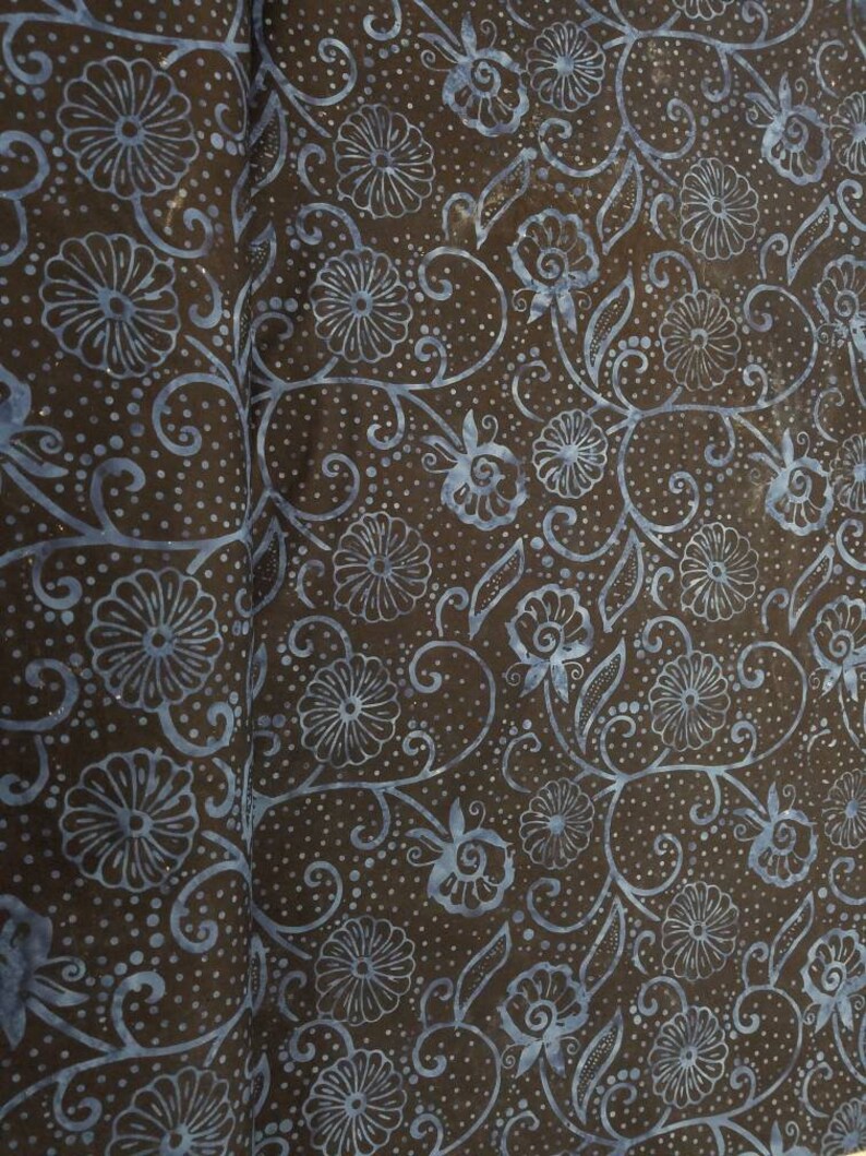 Beautiful Batik 108 Extra Wide Backing Blue Flowers on - Etsy