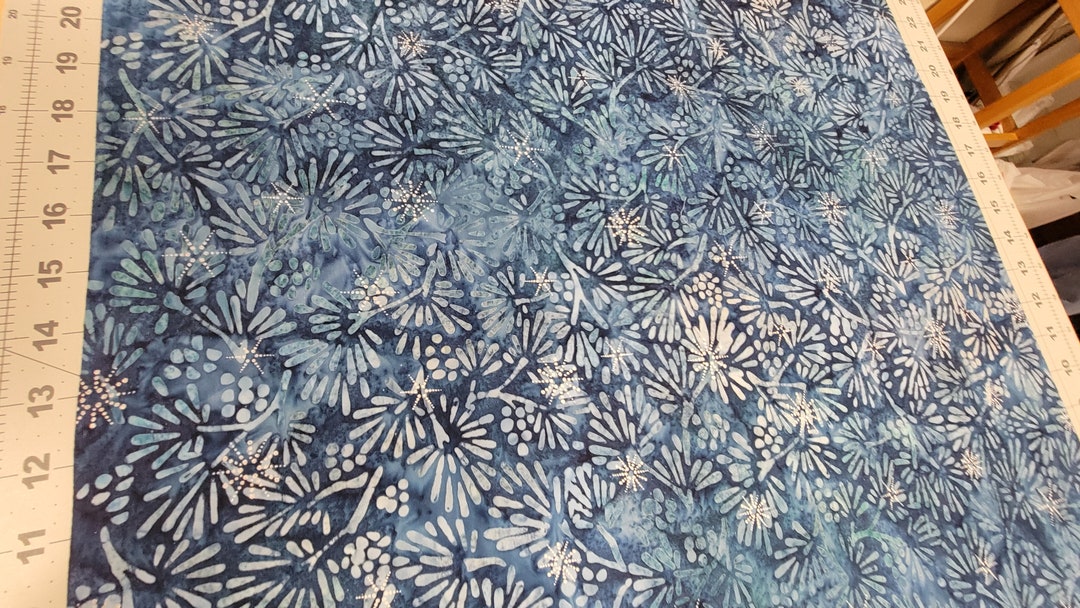 Winter Wonderland Lake - Batik With Silver Metallic Print From Robert ...
