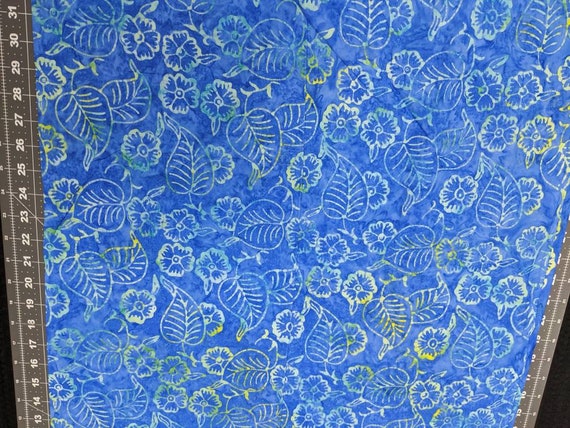 Batik Flowers Blue By-the-yard High Quality Quilt Cotton - Etsy