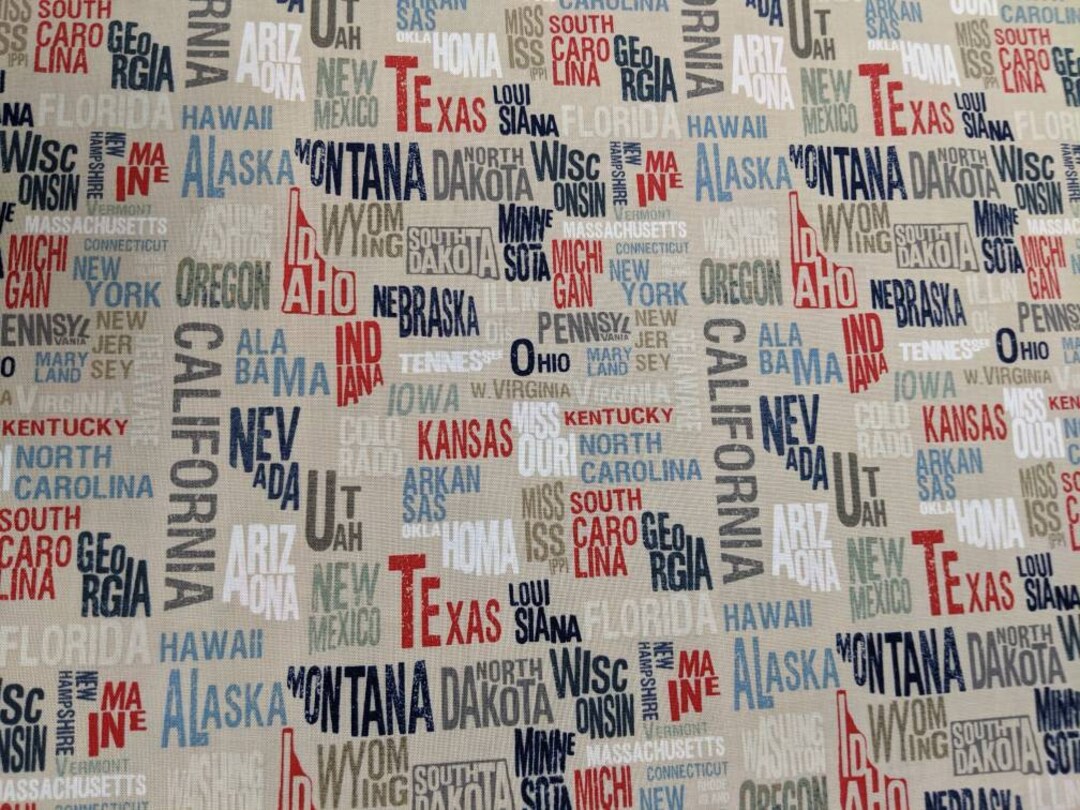 USA States Fabric- High Quality Quilt Cotton From the Bolt - Etsy