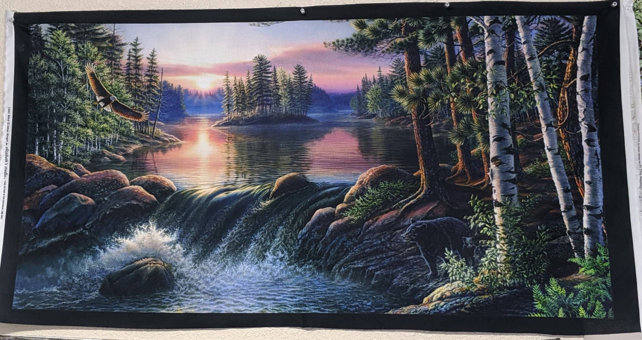 Bear Eagle Waterfall Panel 24x42 High Quality Quilt Cotton - Etsy
