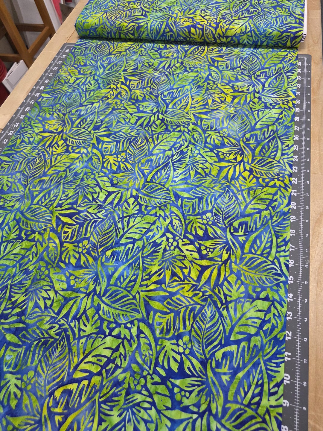 Aloha Sunset Batik - Tropical Leaves Surf Blue Green - From Robert ...
