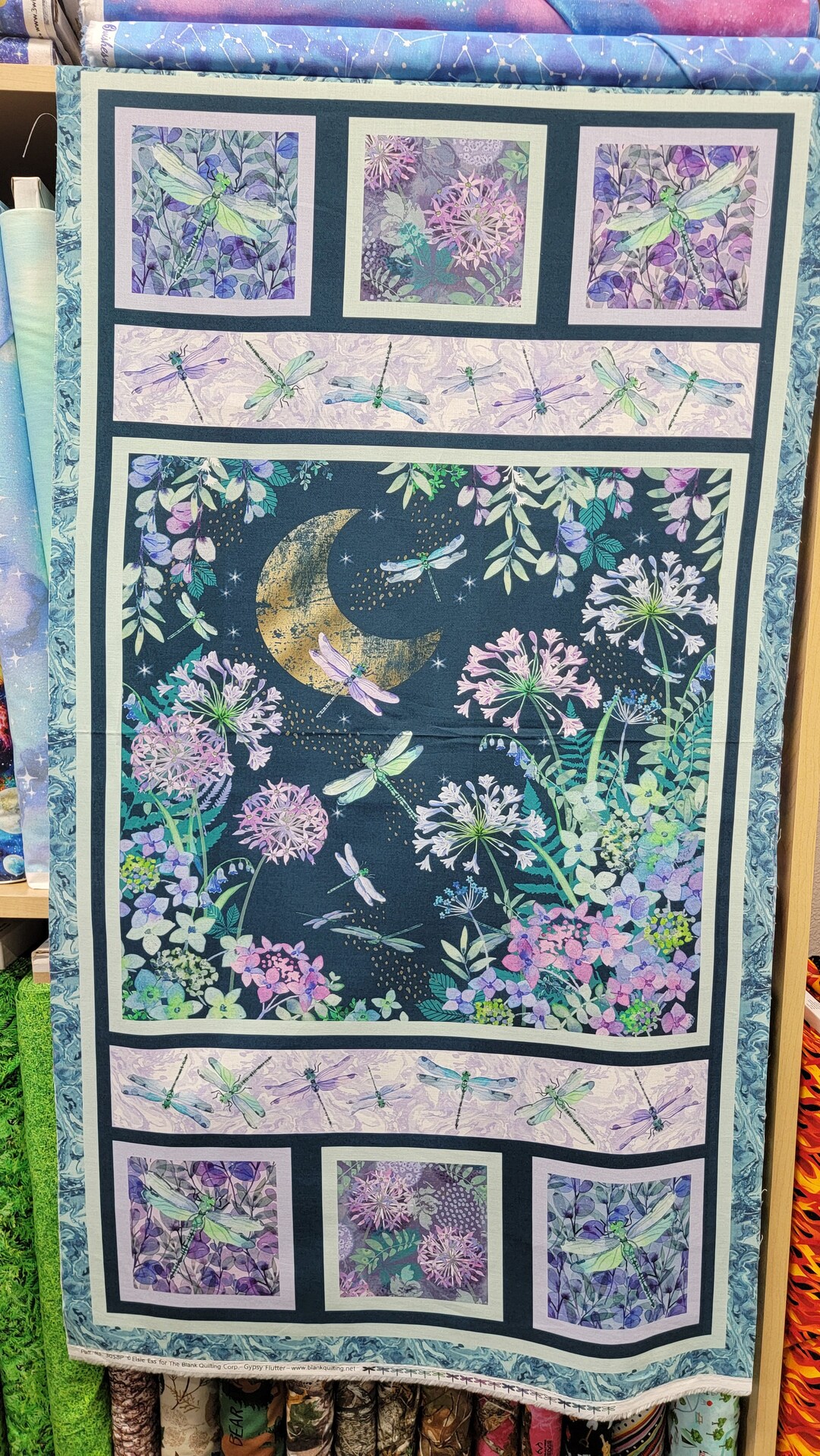 Dragonfly Flutter - Dragonfly Allium Dandelion Panel 24inch X 44inch ...