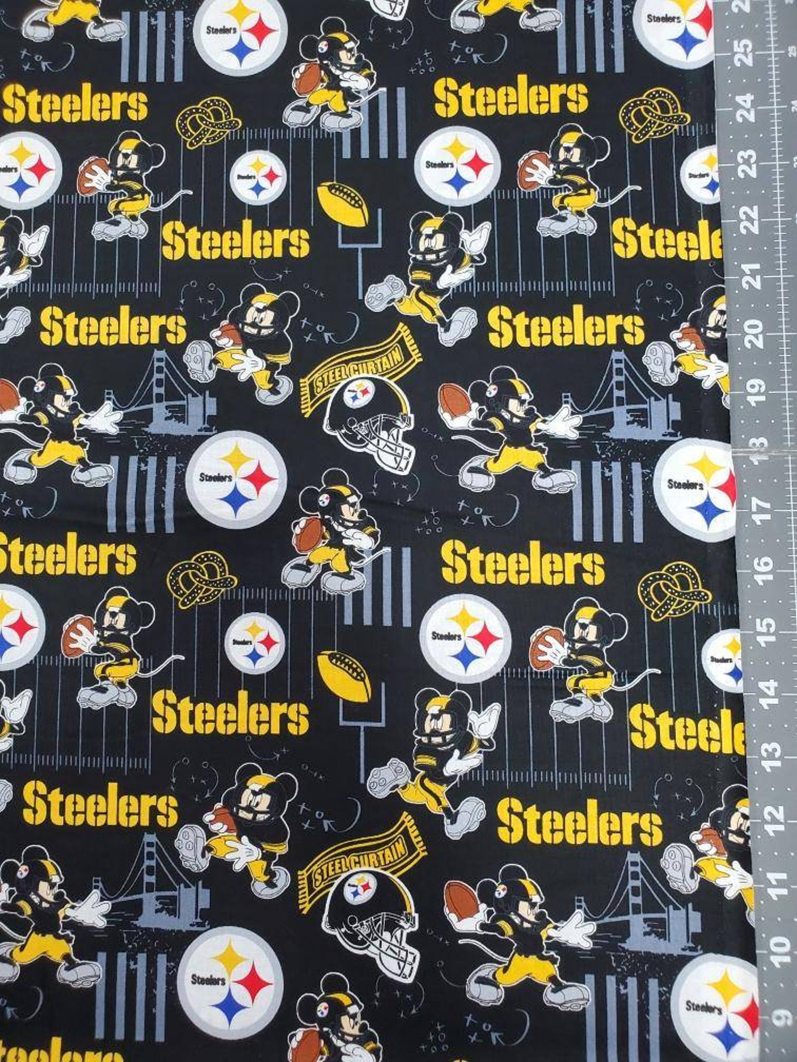 Pittsburgh Steelers & Mickey Mouse - MASHUP NFL and Disney - Quilting ...