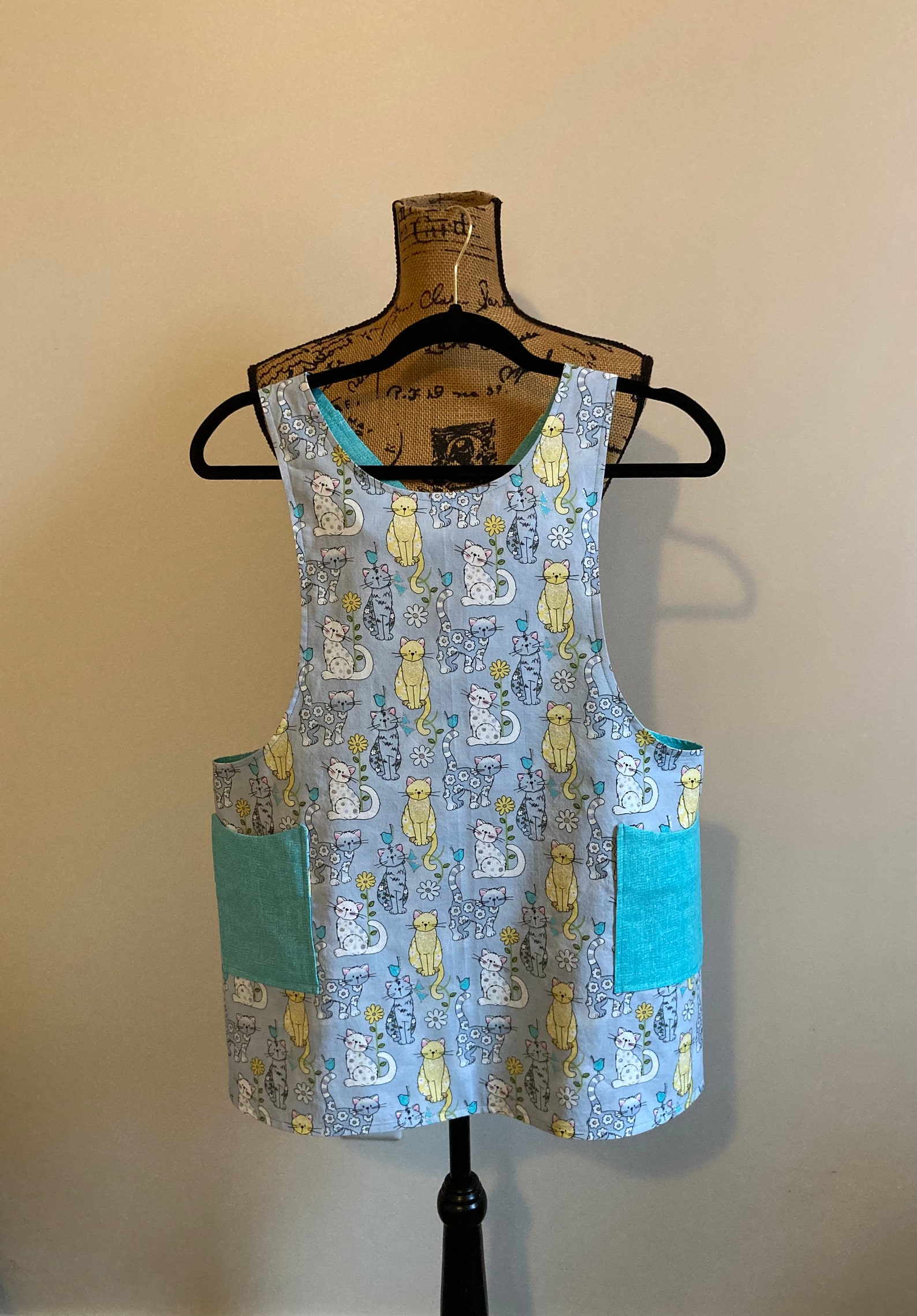 Cross Back, Child Apron/pinafore, M 6-8, Cats, Sparkle, Fully Lined - Etsy