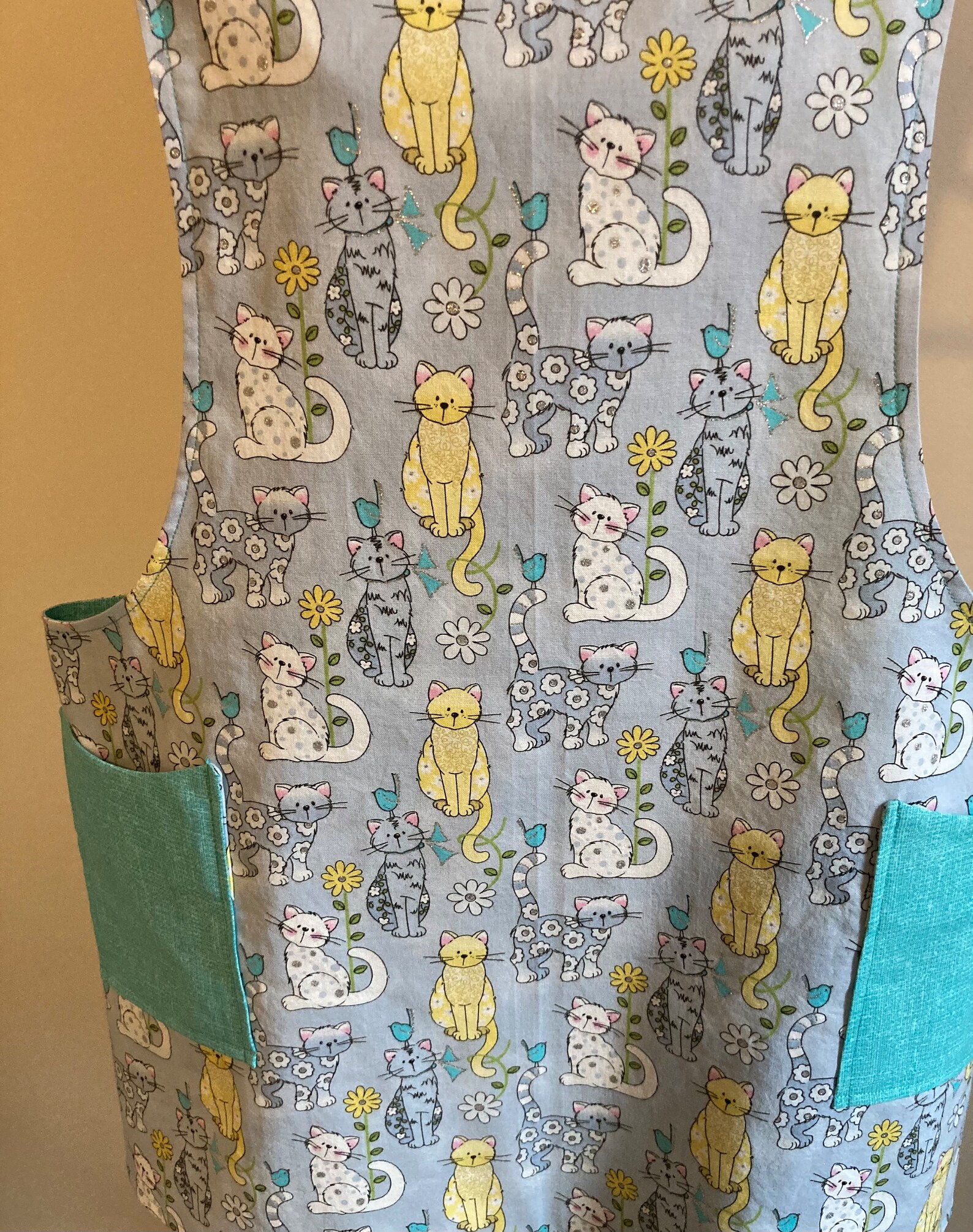 Cross Back, Child Apron/pinafore, M 6-8, Cats, Sparkle, Fully Lined - Etsy