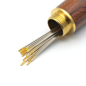 Wooden Metal Sewing Needle Storage Holder Needles Box Container Tube ...