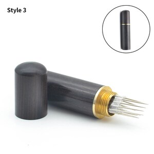 Wooden Metal Sewing Needle Storage Holder Needles Box Container Tube ...