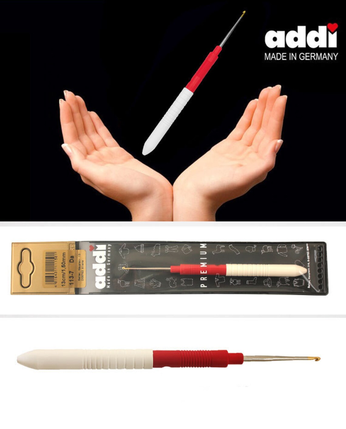 Addi 13cm Crochet Hooks With Handle for Fine Yarns | Etsy